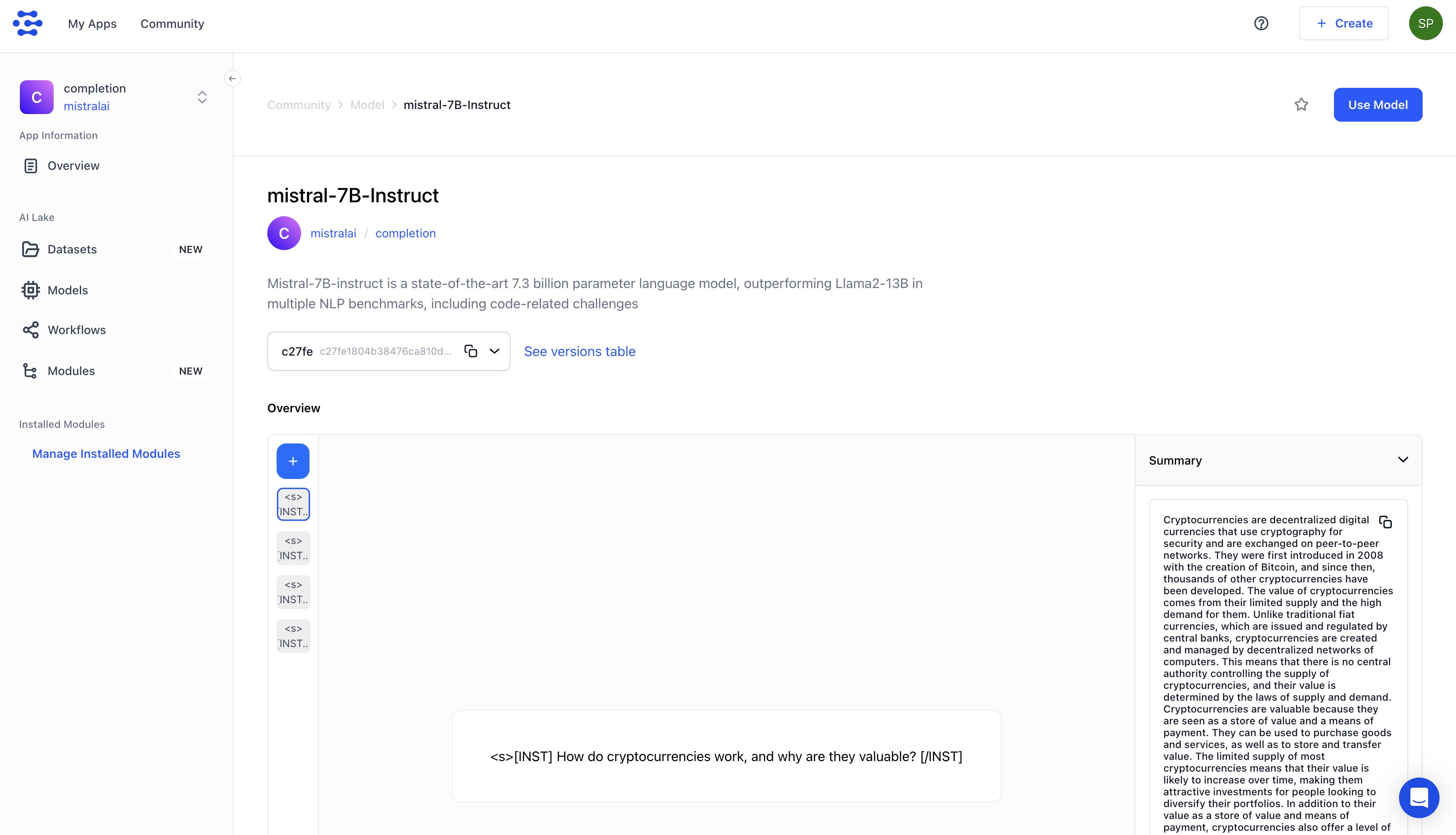 Running Mistral 7B Instruct with the Clarifai Python API